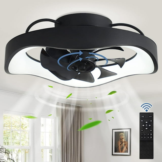 Depuley Modern Low Profile Ceiling Fan with Light and Remote, Flush ...
