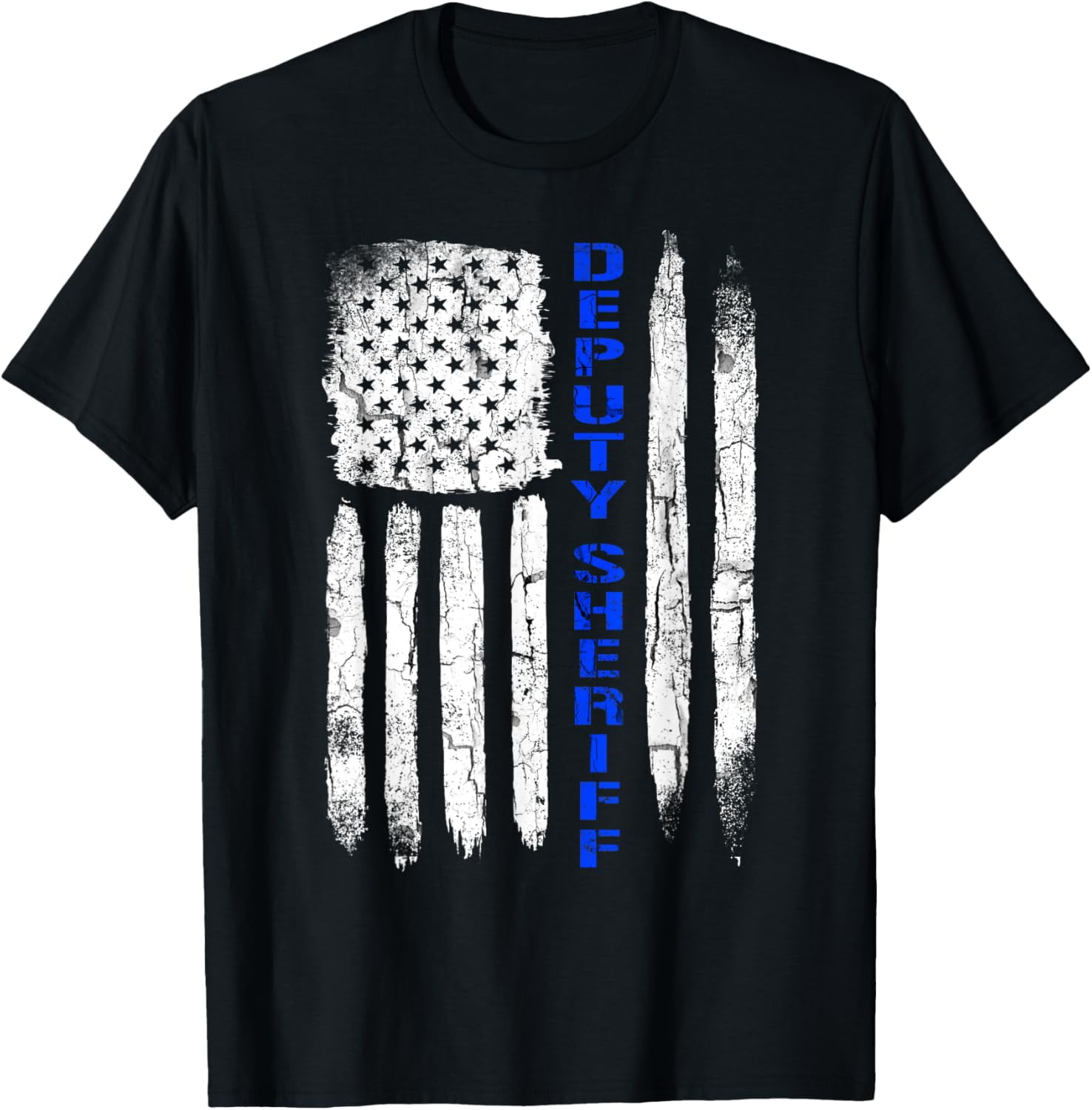 Deputy Sheriff Shirts for Men Thin Blue Line American Flag T-Shirt ...