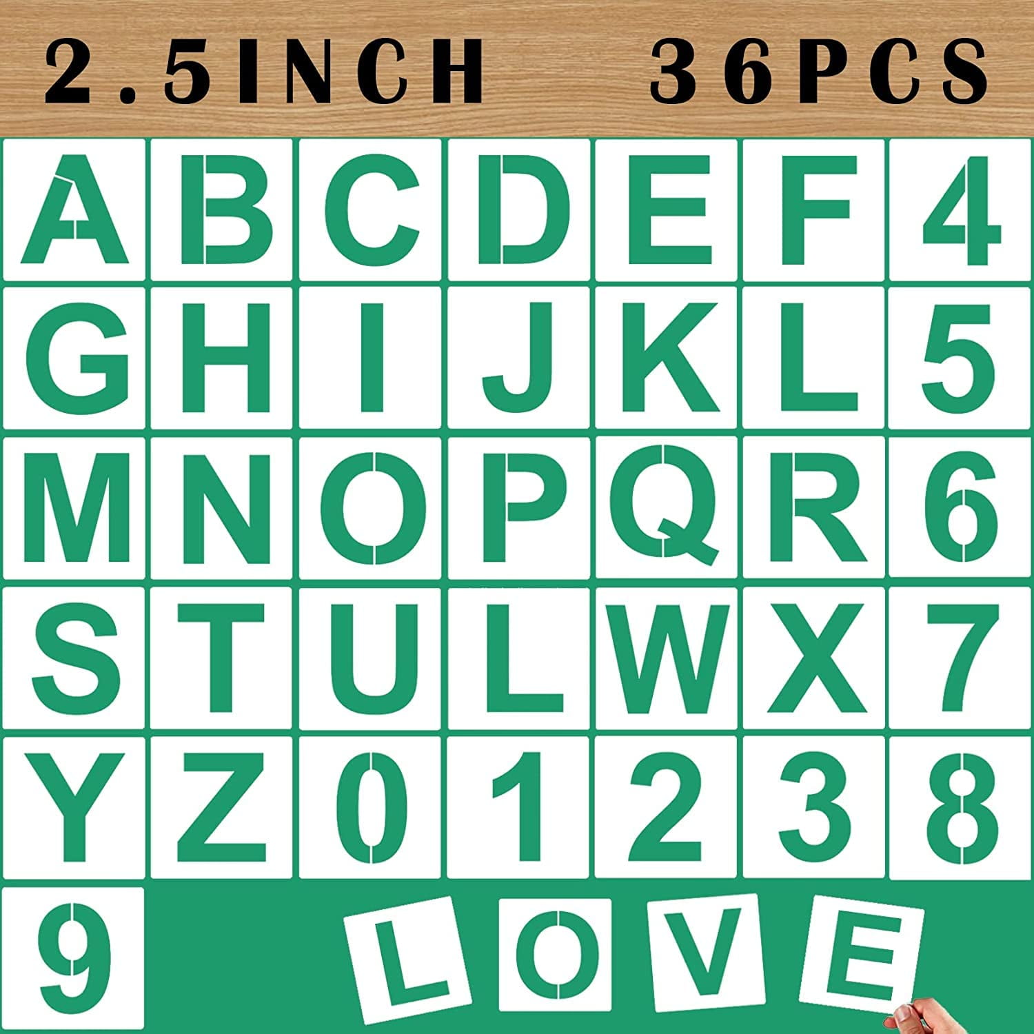 Dequera 25 inch Letter Stencils and Numbers 36 Pcs Alphabet Art Craft ...
