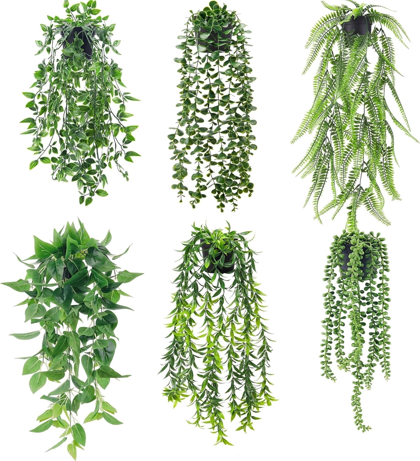 Der Rose 6 Packs Fake Plants Hanging Artificial Vines Faux Plants ...
