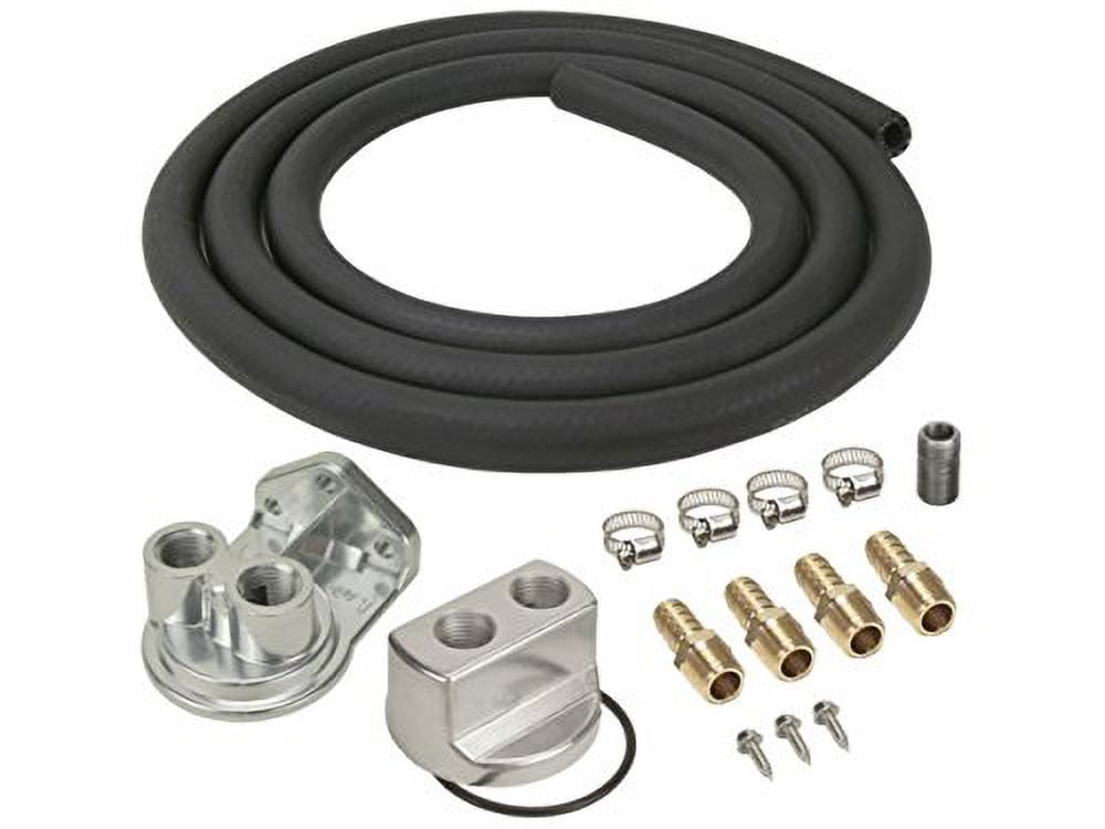 Derale Remote Oil Filter, Single Filter, 3/4-16 in Thread Adapter, 10 ...