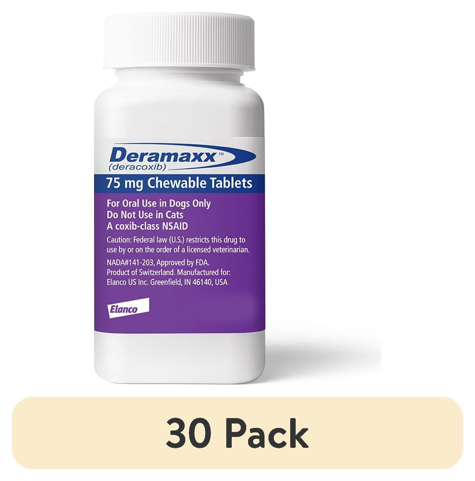 (30 pack) Deramaxx (deracoxib) Chewable Tablets for Dogs, 75Mg ...