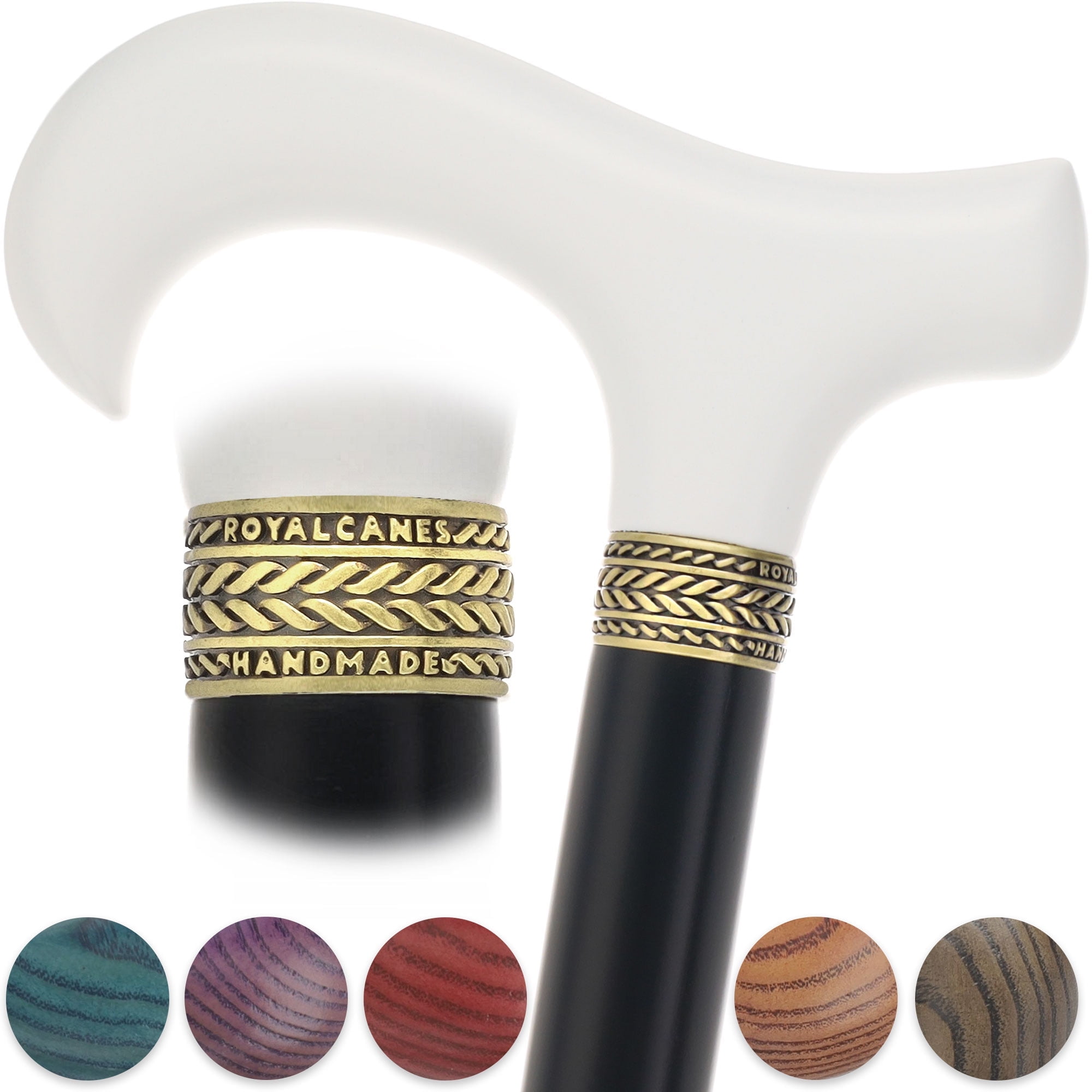 Derby Comfort Cane with Stained Ash Wood Handle, Black Beechwood Shaft ...
