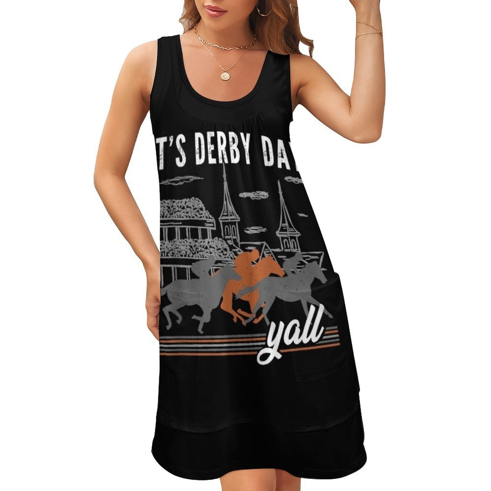 Derby Day Derby Kentucky horse derby dresses Suit Sleeveless U-Neck ...