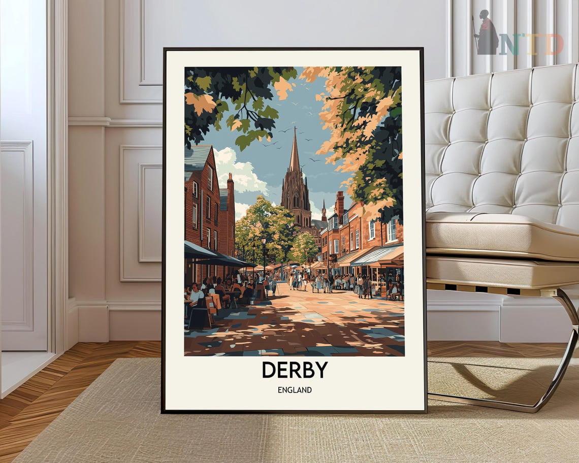 Derby England Poster, Derby Englandderby England Print, Derby England ...