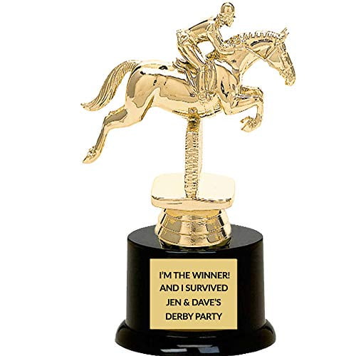 Derby Horse Trophy, Customize Engraving, Gold Horse Jumper Figure ...