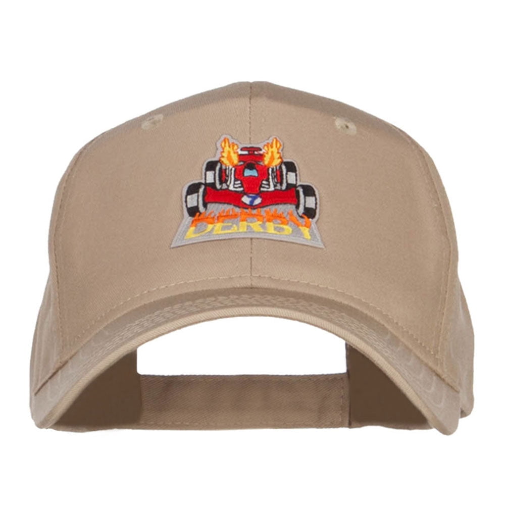 Derby Race Fire Patched Cotton Cap - Khaki OSFM - Walmart.com