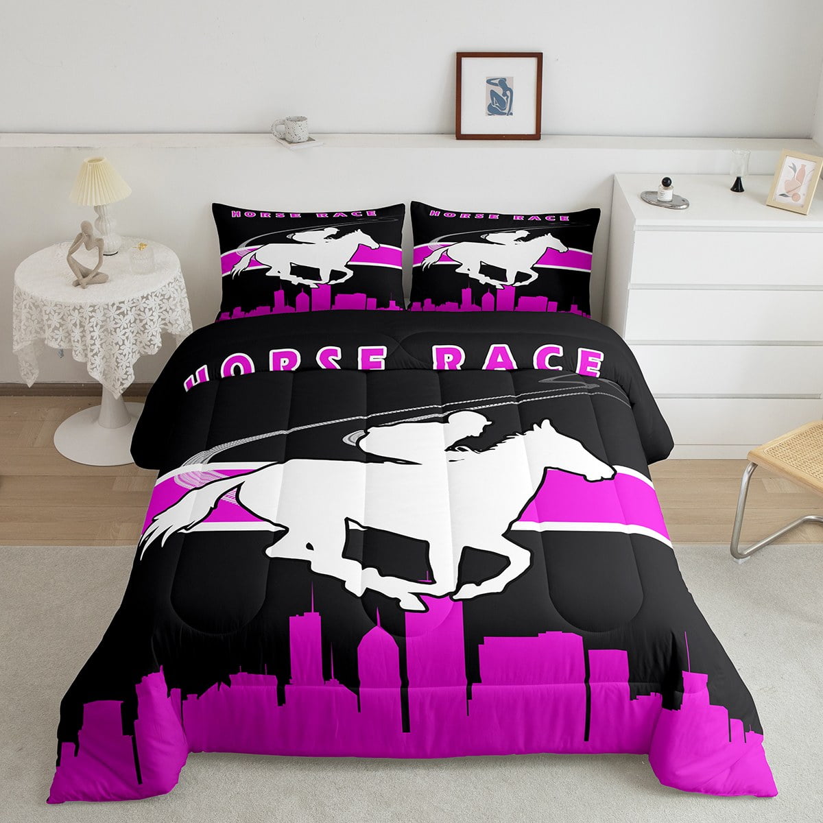 Derby Racing Bedding Set Twin Western Cowgirl Comforter Set Rustic ...