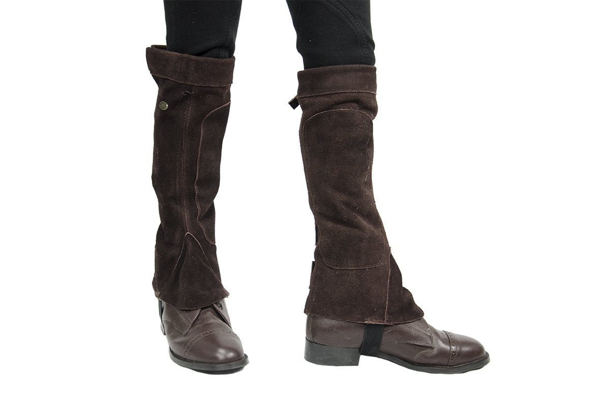 Derby Suede Leather Half Chaps with Velcro Closure for Horse Riding or ...