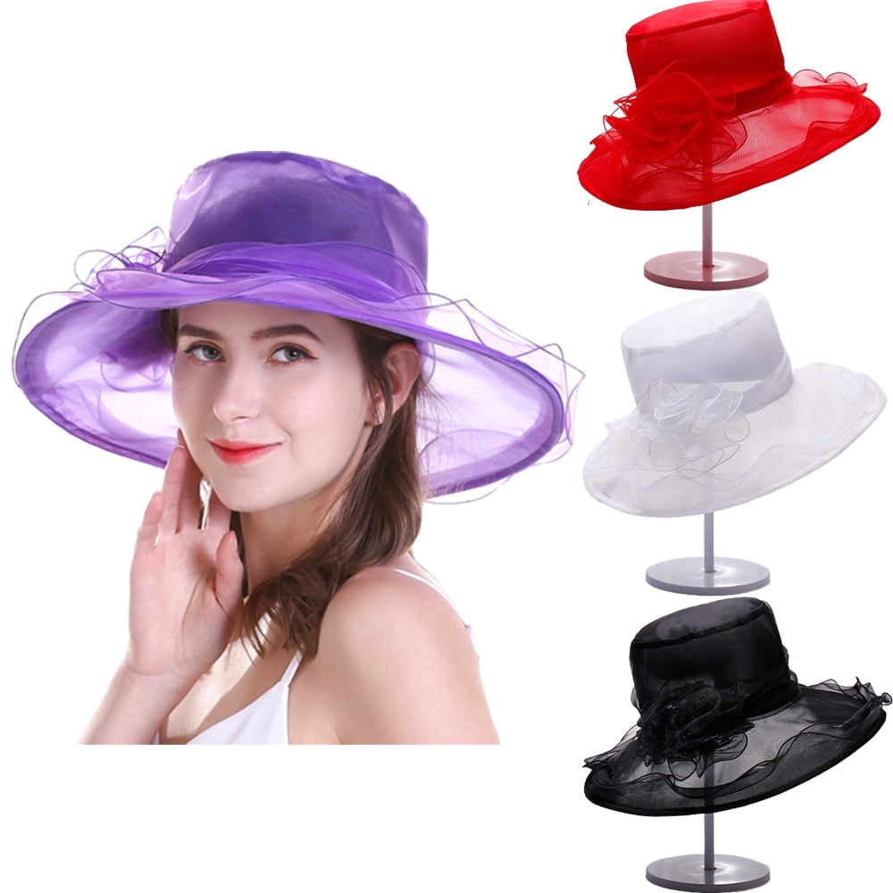 Derby Tea Party Wedding Women's Organza Beanie/Red - Walmart.com