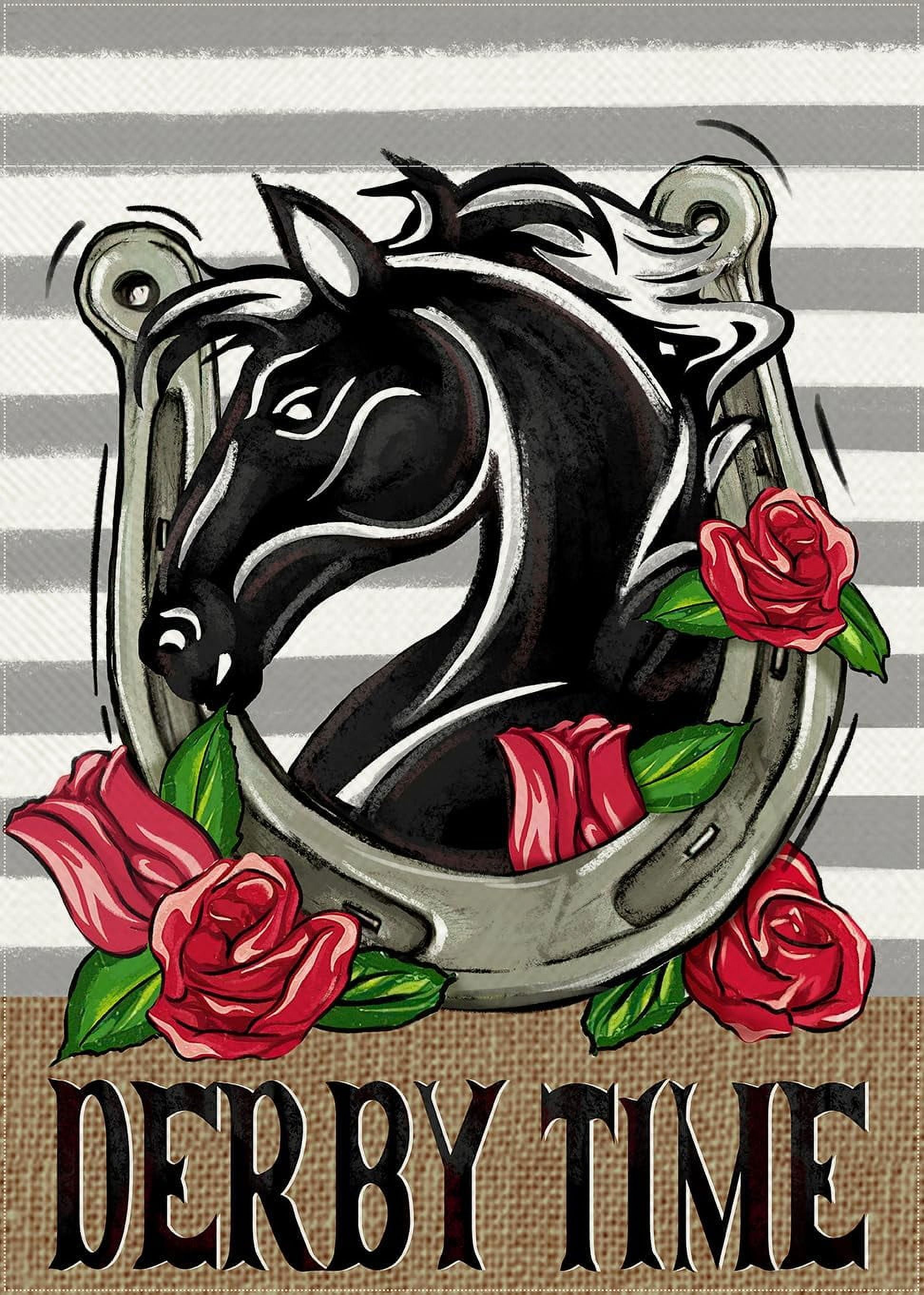 Derby Time Horse Racing Decorative Garden Flag, Kentucky Derby Race ...