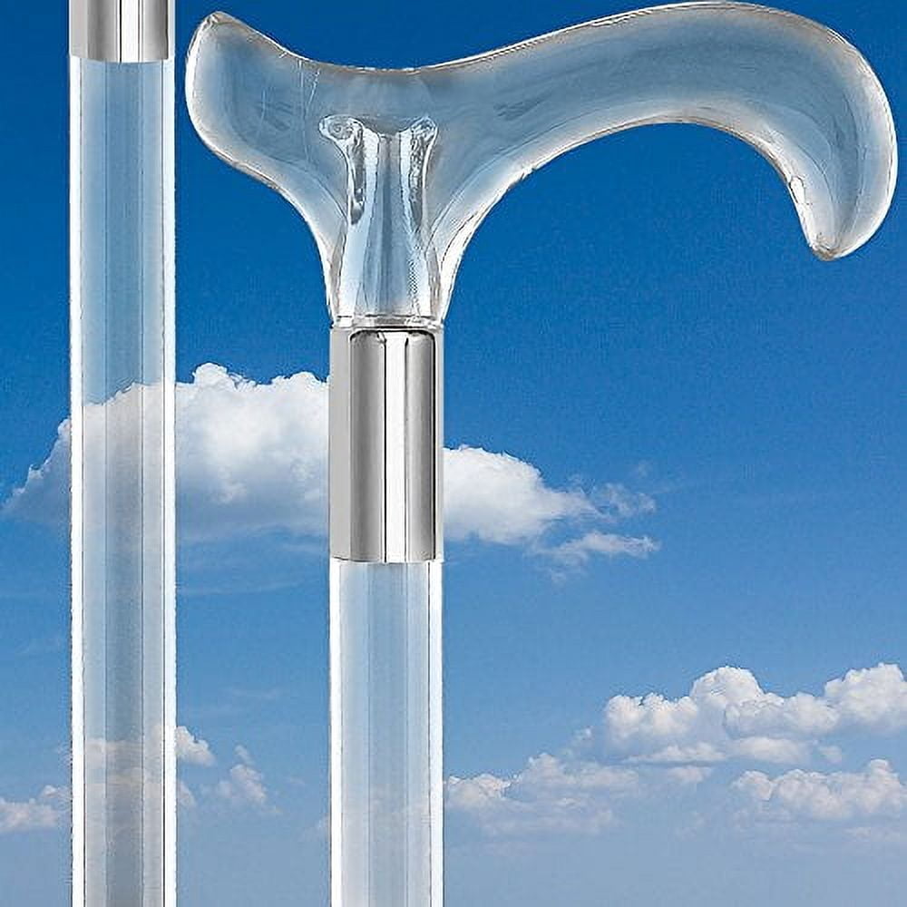 Derby Walking Cane with Clear Lucite Handle and Shaft - Walmart.com