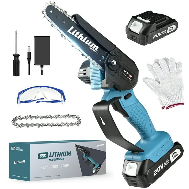 Dereal 6-Inch Mini Chainsaw, Cordless, Electric, Rechargeable, With 2 ...