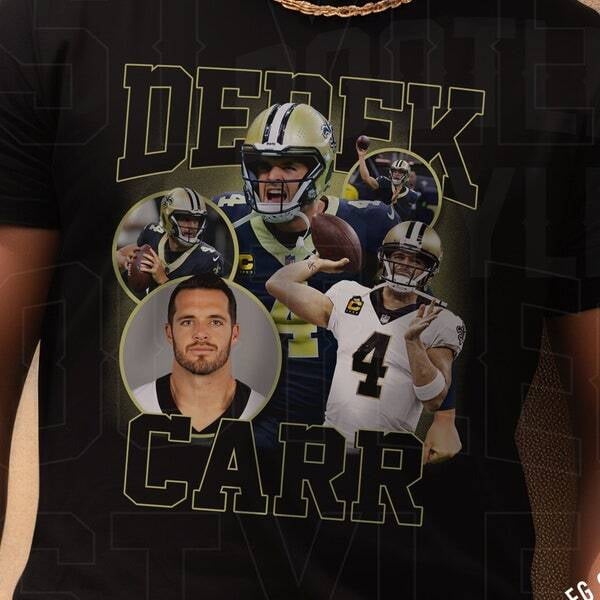 Derek Carr Football Shirt for Men Women Vintage 90s Bootleg Style Classic Graphi - Walmart.com