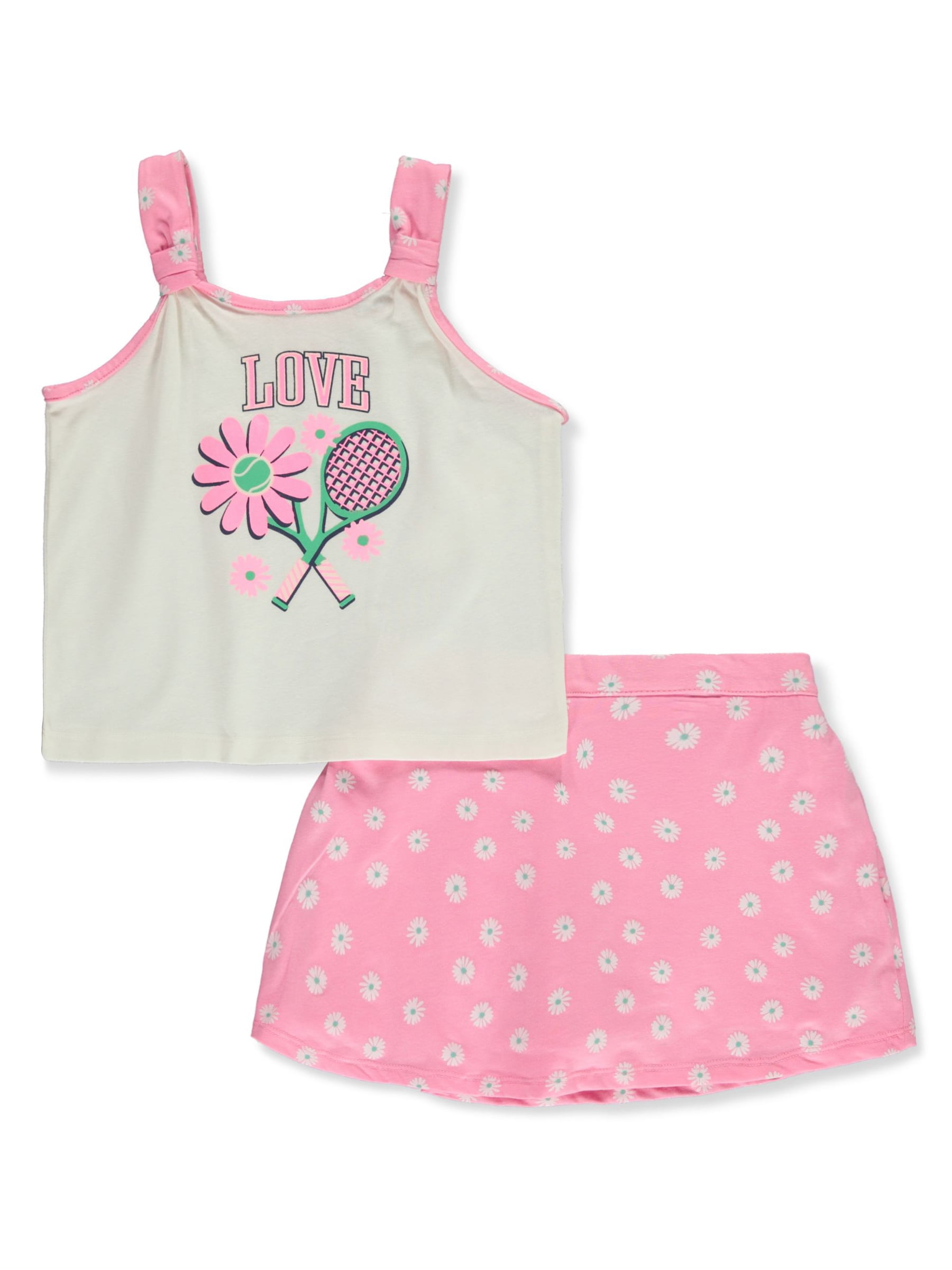Derek Heart Girls' 2-Piece Skorts Set Outfit Color: neon pink Size: 2t ...