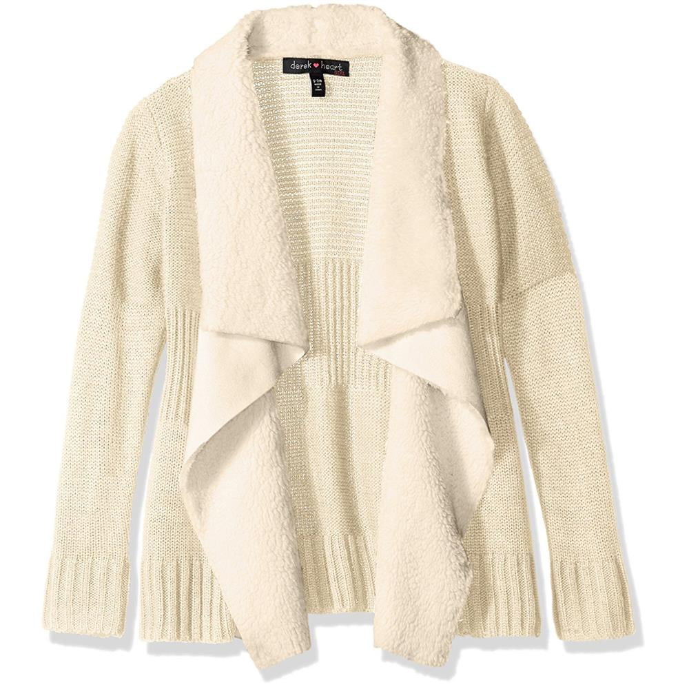 Derek Heart Girls 7-16 Sherpa Open Cozy Sweater(Cream 7/8) - Walmart.com