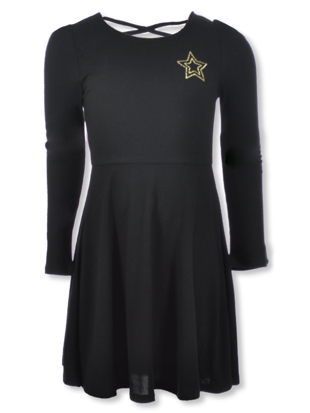 Derek Heart Girls Star Strap Dress Black 14 Big Girls