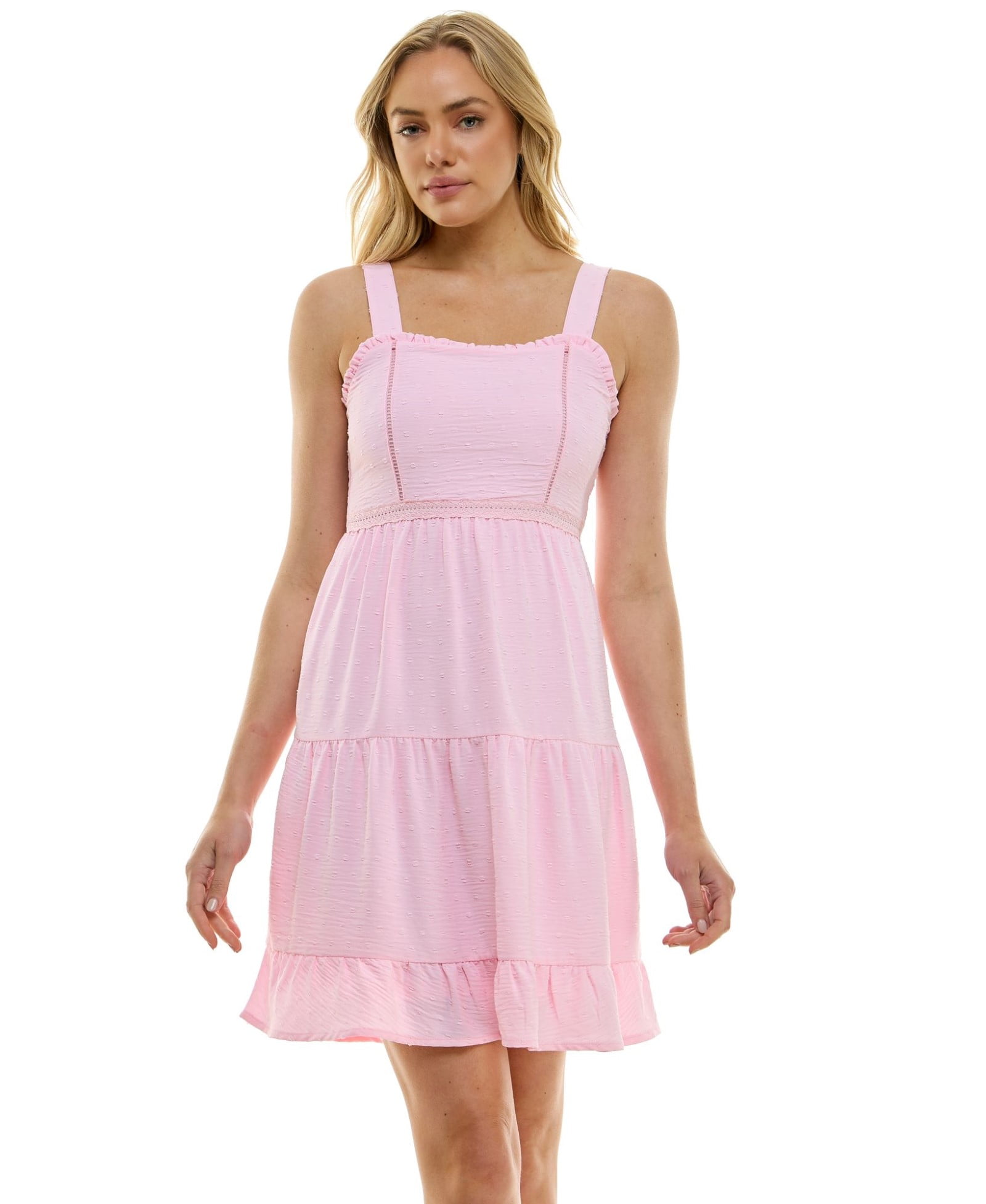 Derek Heart Juniors Crochet Baby Doll Tier Dress, Sweet Dreams, Medium ...