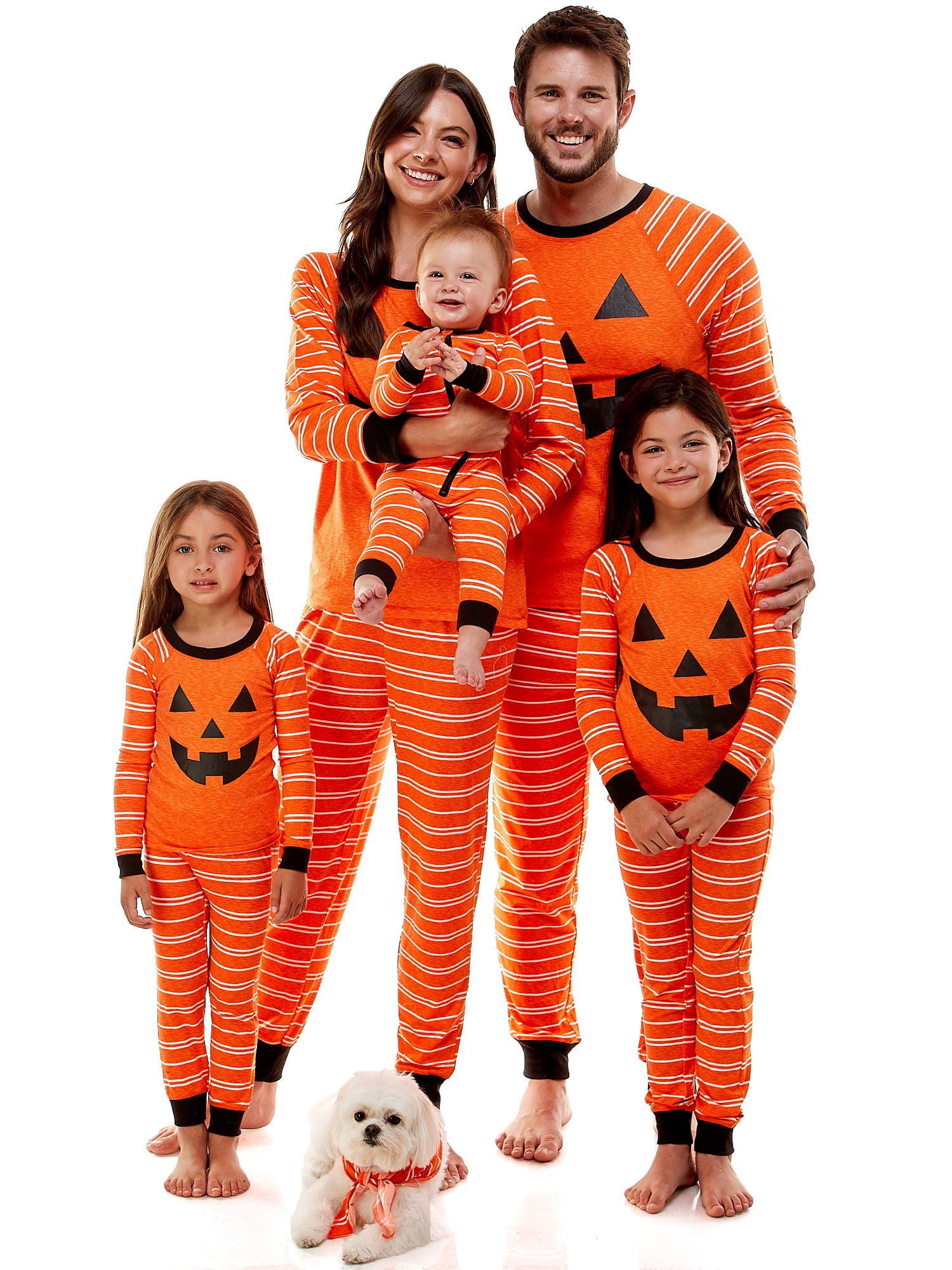 Derek Heart Striped Jack-O-Lantern Matching Halloween Family Pajama Set ...