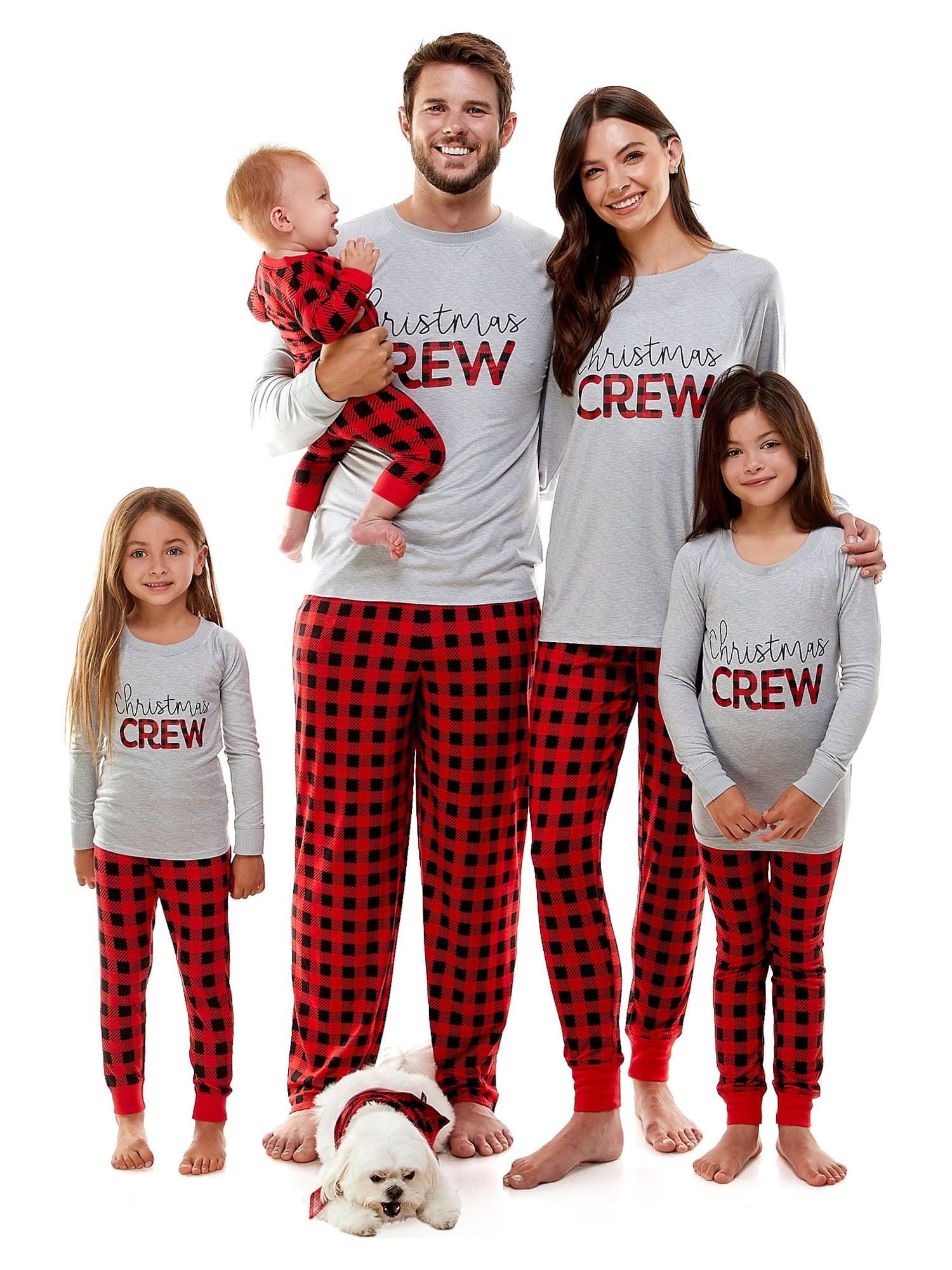 Derek Heart Women’s Plaid Christmas Crew Matching Family Pajamas, 2 ...
