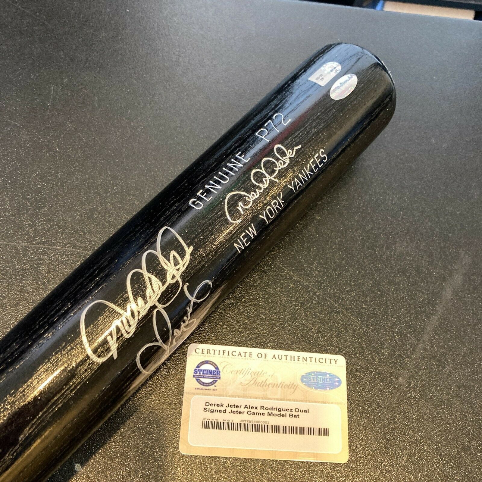 Derek Jeter Alex Rodriguez Signed Derek Jeter Game Model Bat Steiner ...