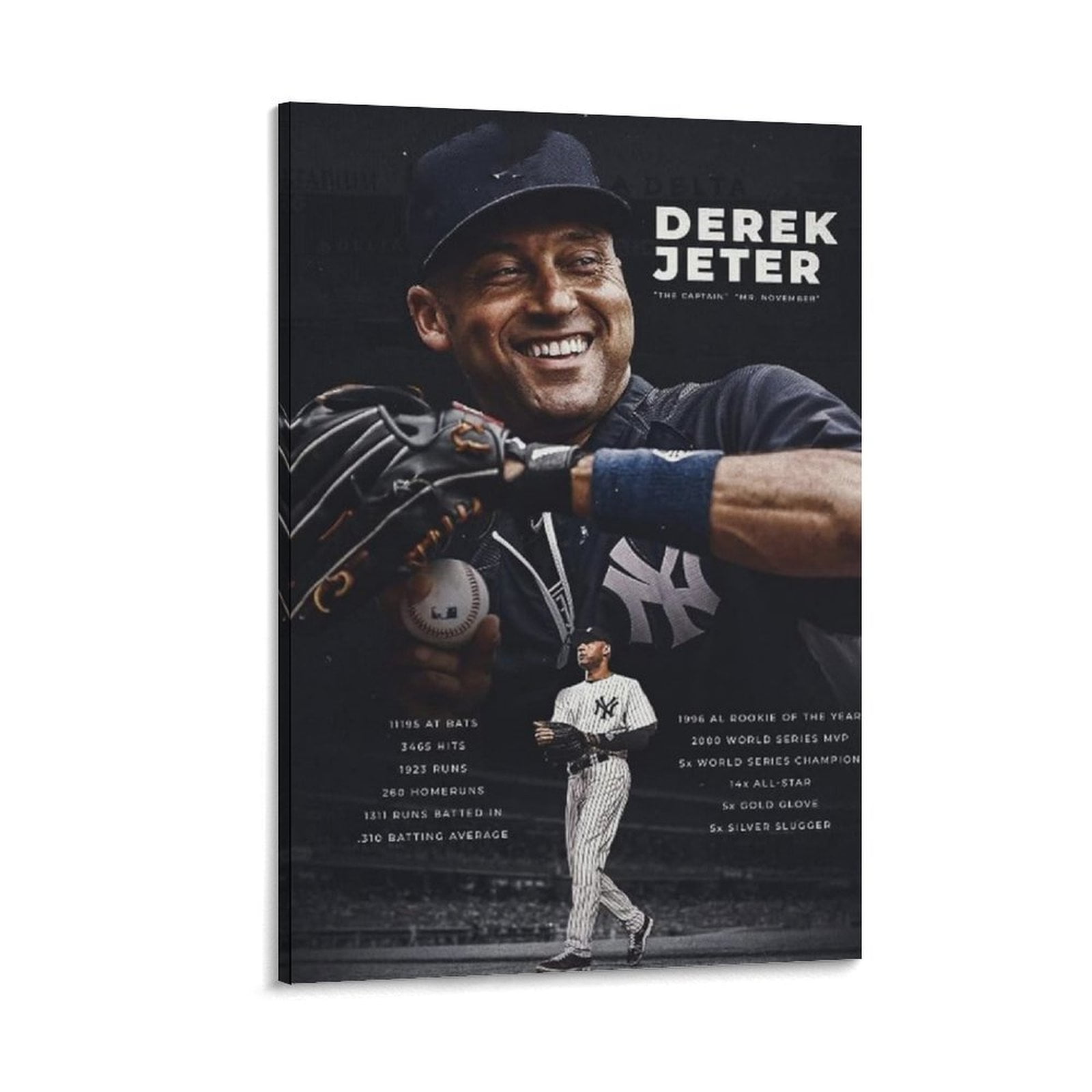 Derek Jeter Baseball Player Poster8 Canvas Poster Bedroom Living Room ...