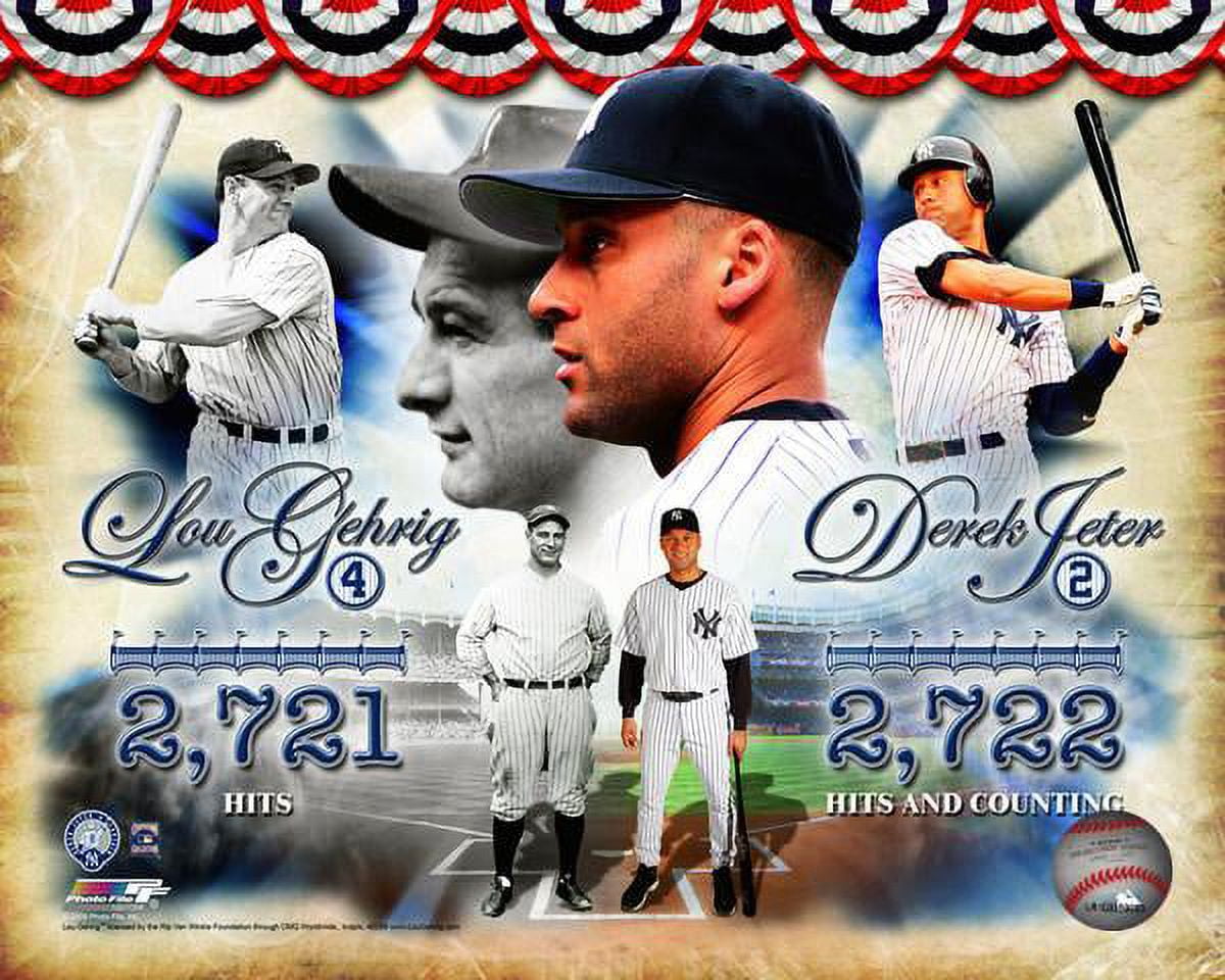 Derek Jeter & Lou Gehrig All-Time Yankee Hit Leader Composite Photo Print - Walmart.com