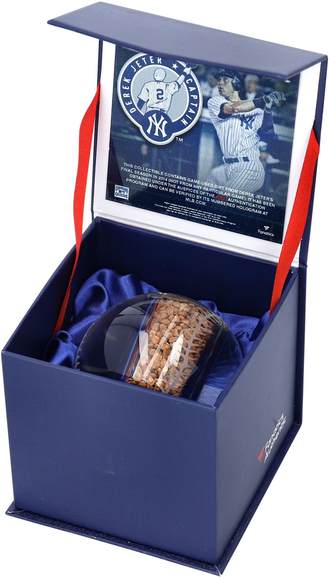 Derek Jeter New York Yankees Captain Logo Crystal Baseball with Game ...