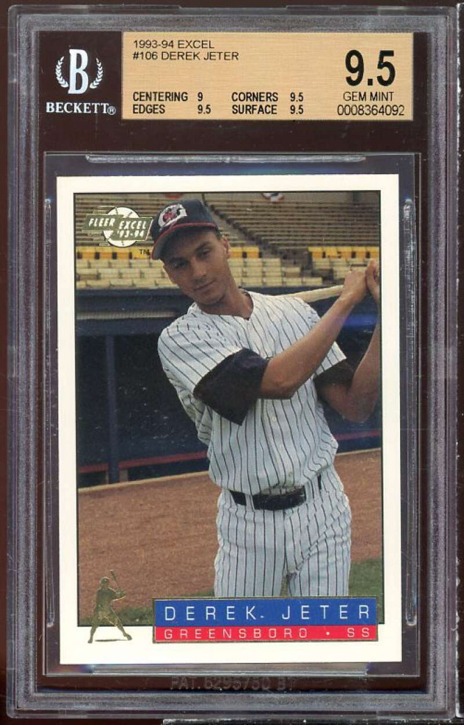 Derek Jeter Rookie Card 1993-94 Fleer Excel #106 BGS 9.5 (9 9.5 9.5 9.5 ...