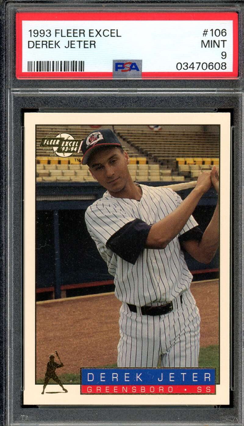 Derek Jeter Rookie Card 1993 Fleer Excel #106 PSA 9 - Walmart.com