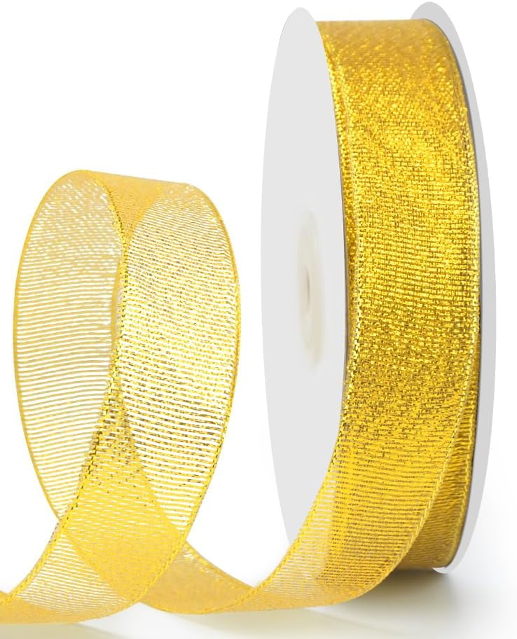 Derest 1 Roll Sheer Organza Ribbon, 1-1/2 Inch 1 Inch 50 Yard Chiffon ...