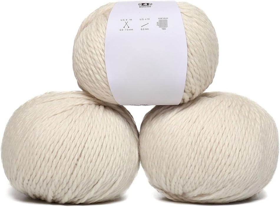 Derest 100% Highland Wool Yarn Pack of 3, Super Soft and Perfect for ...
