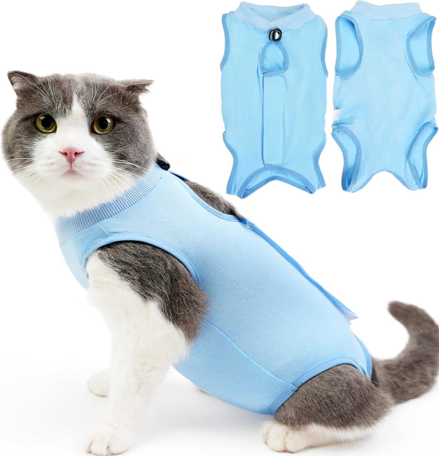Derest Cat Recovery Suit for Spay Abdominal Wounds, Kitten Onesie ...