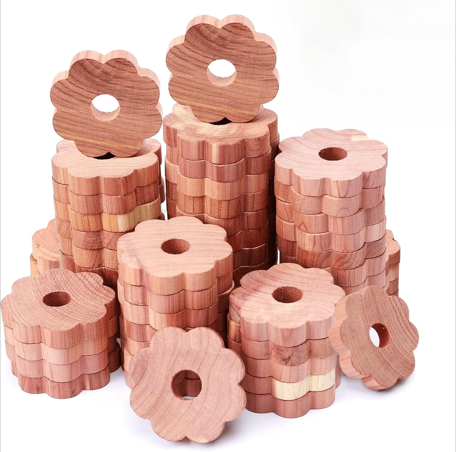 Derest Cedar Blocks for Clothes Storage, 24Pcs/48Pcs/72Pcs Cedar Rings ...