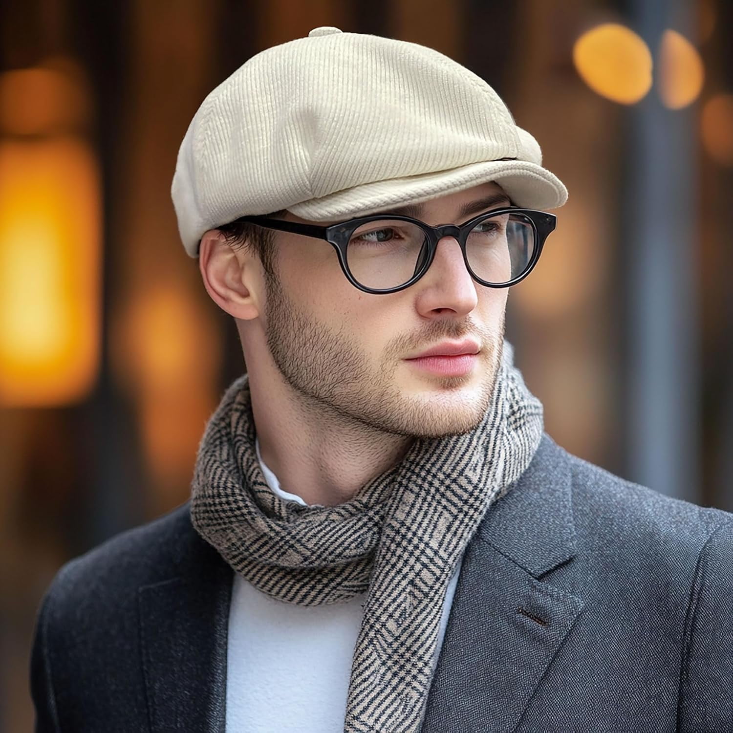 Derest Men's Newsboy Hat Peaky Blinders Hat Flat Cap, Beret Scally Hats ...