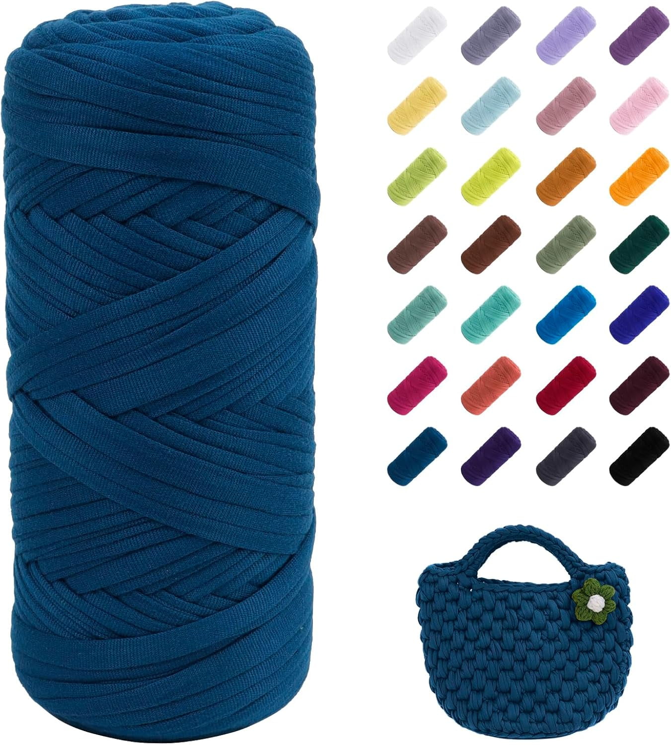 Derest T-Shirt Yarn, 200g/196ft Elastic Fabric Cloth Knitting T Shirt Yarn, Thick Crochet Yarn ...