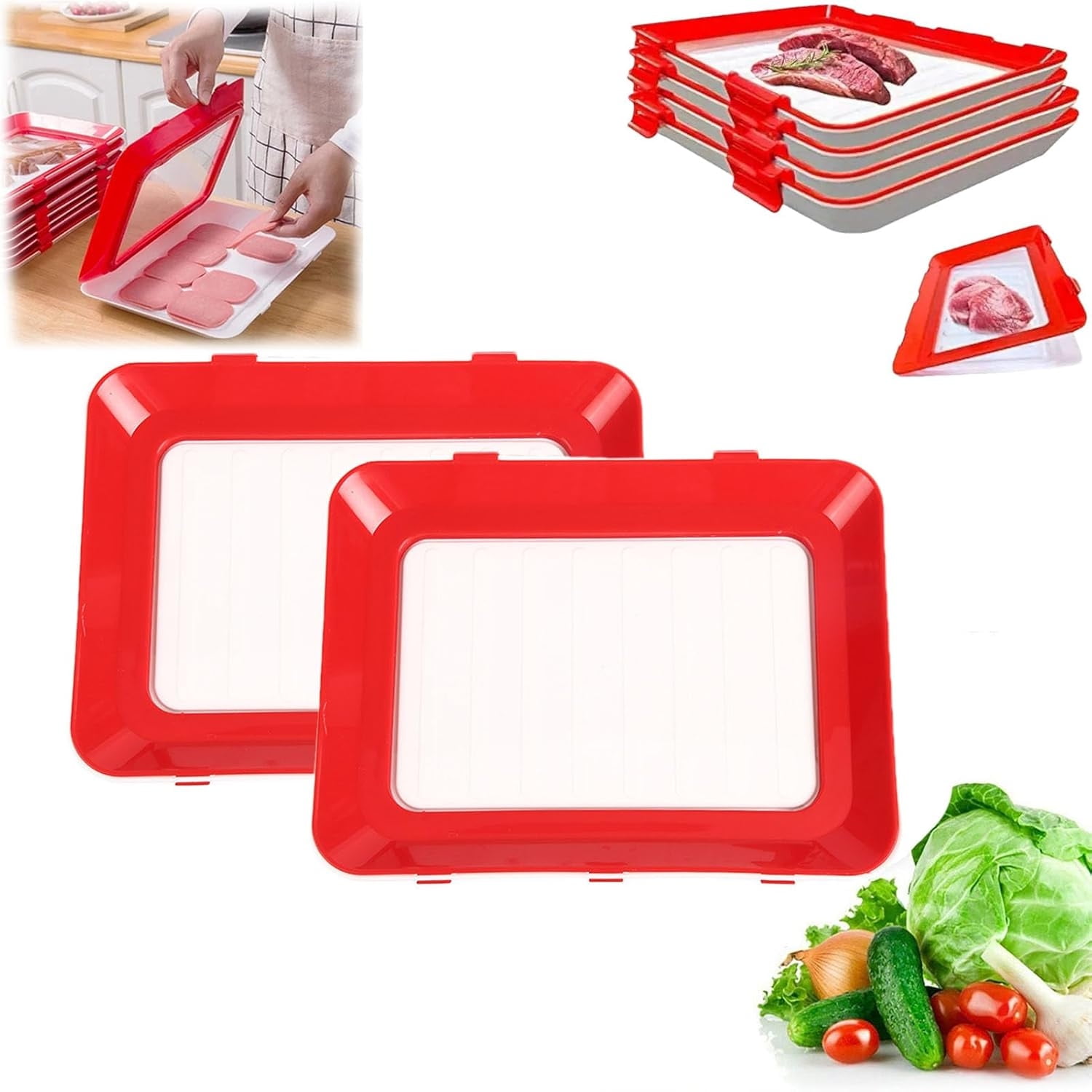 Derftionm Food Preservation Tray, Beyonddraw Environmentally Friendly Design - Reusable Food ...