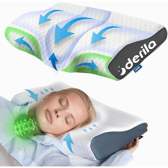 Derila® Orthopedic Memory Foam Pillow | Neck, Shoulder, Back Pain ...