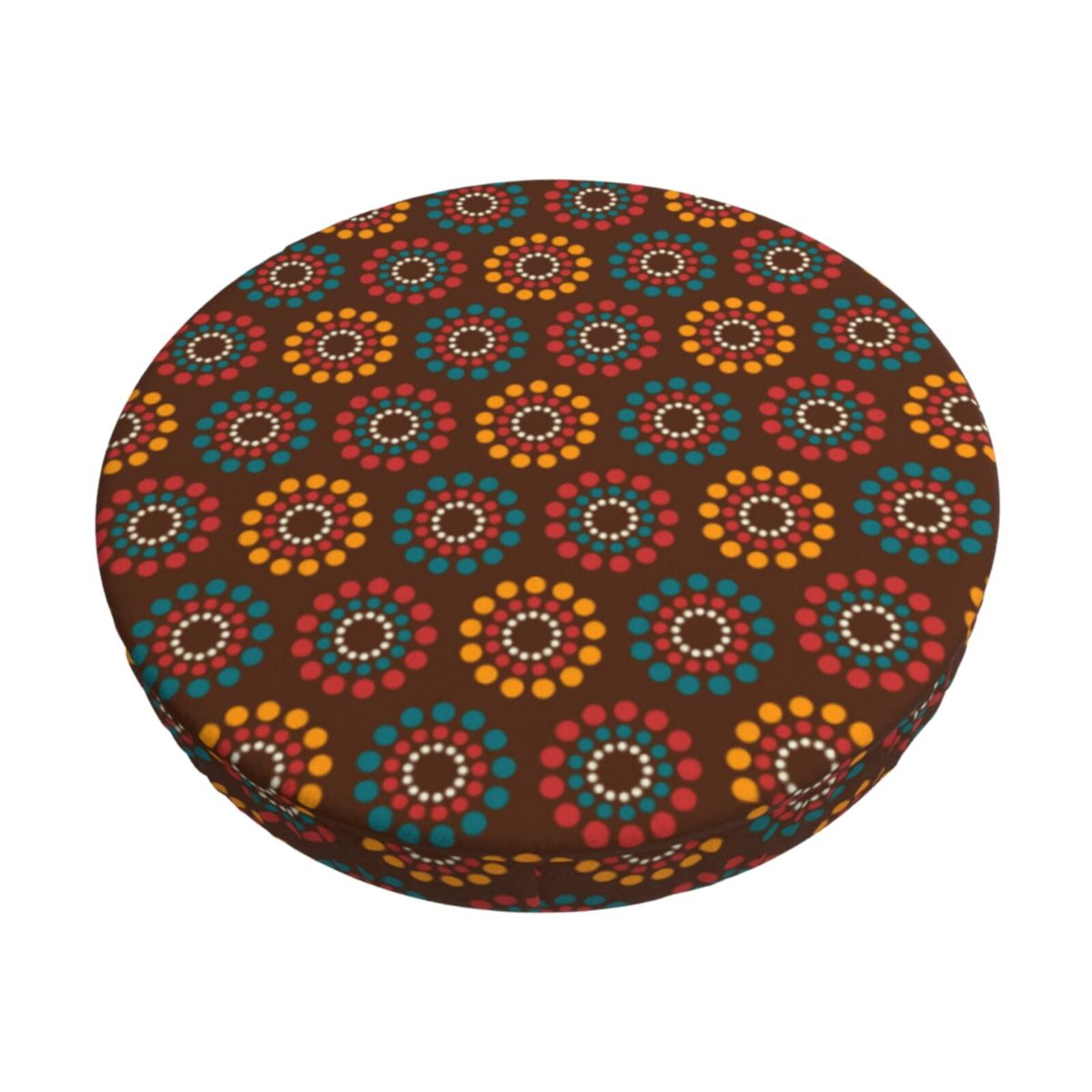 Derioi 60s and 70s Aesthetic1 for Round Bar Chair Cushion Cover Round ...