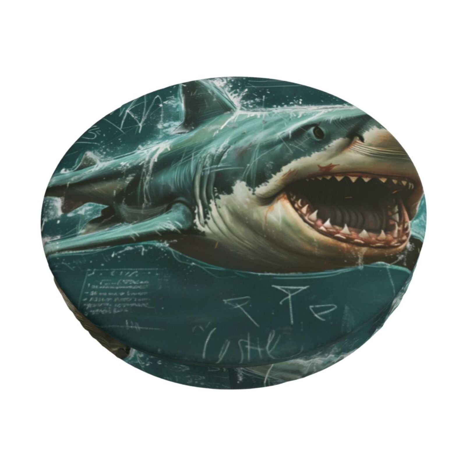 Derioi Abstract Geometric Shark for Round Bar Chair Cushion Cover Round ...