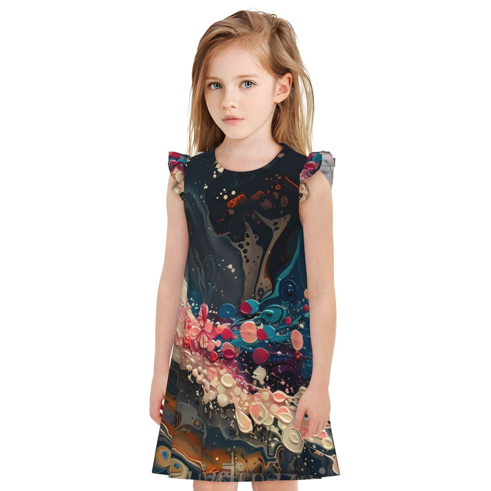 Derioi Abstract Peacock Painting for Girls Nightgowns Night Dress ...