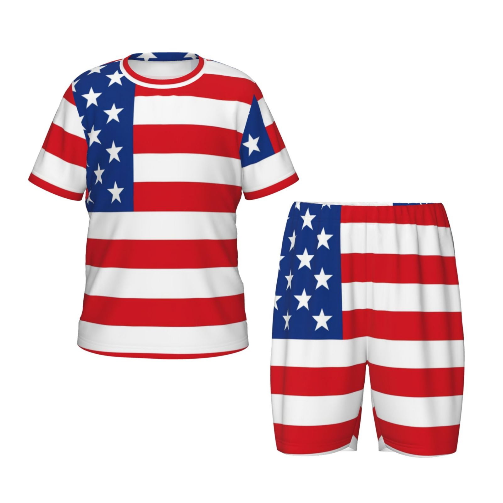 Derioi America Flags3 for Short-Sleeved Summer Pajama Set for Girls and ...