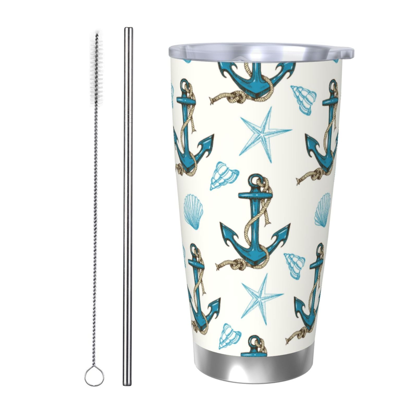 Derioi Anchors And Shells for 20oz Tumbler with Lid for Hot and Cold ...
