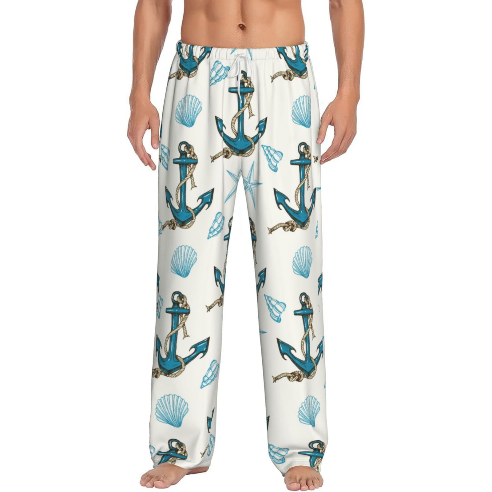 Derioi Anchors And Shells for Men's Pajama Pants with Pockets and ...