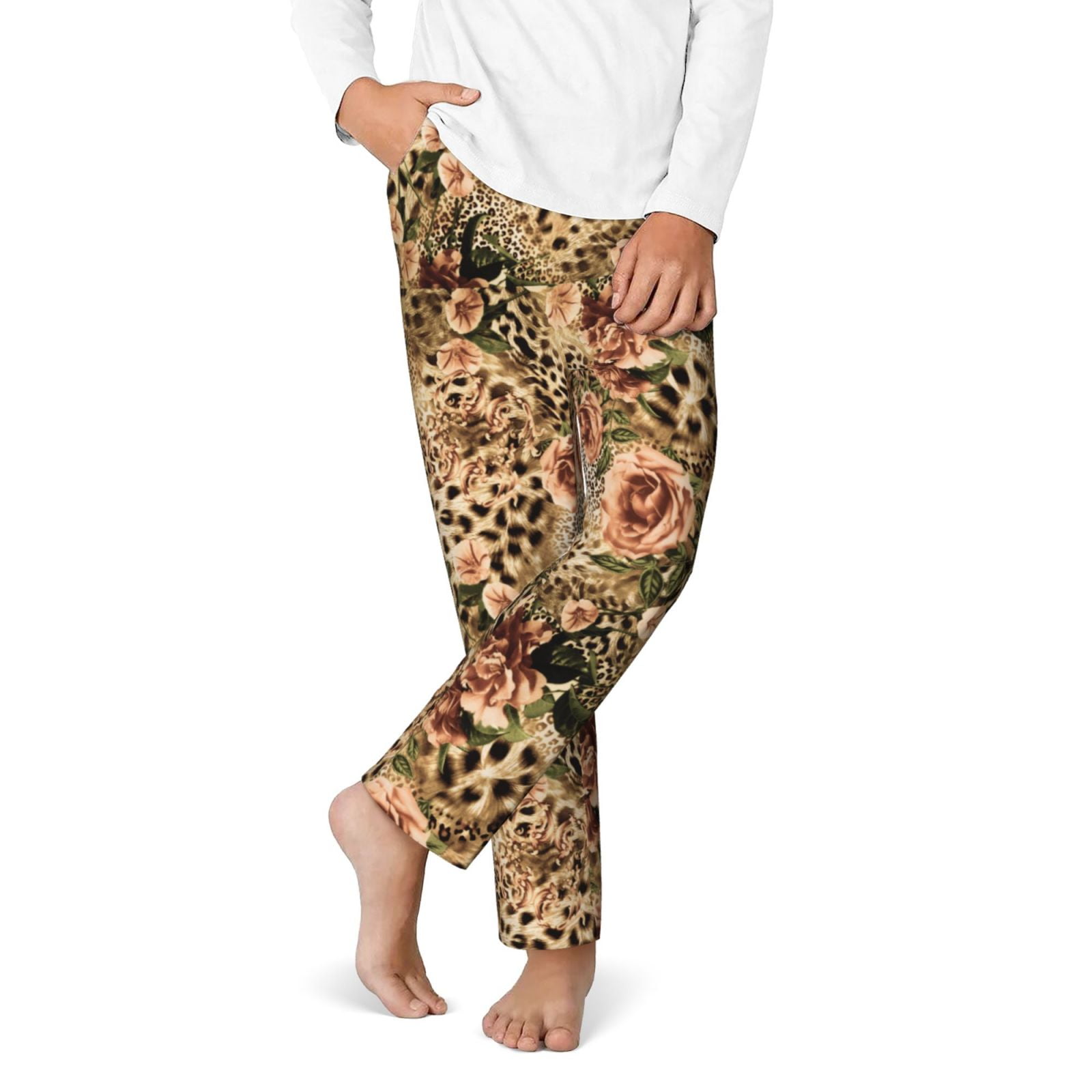 Derioi Animal Leopard for Pajama Pants Men Elastic Waistband Sleep ...