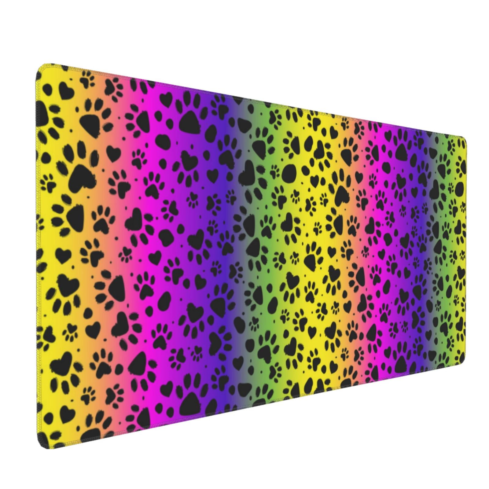 Derioi Animal Paw Rainbow for Large Non-Slip Gaming Mouse Pad 16"x35.5 ...