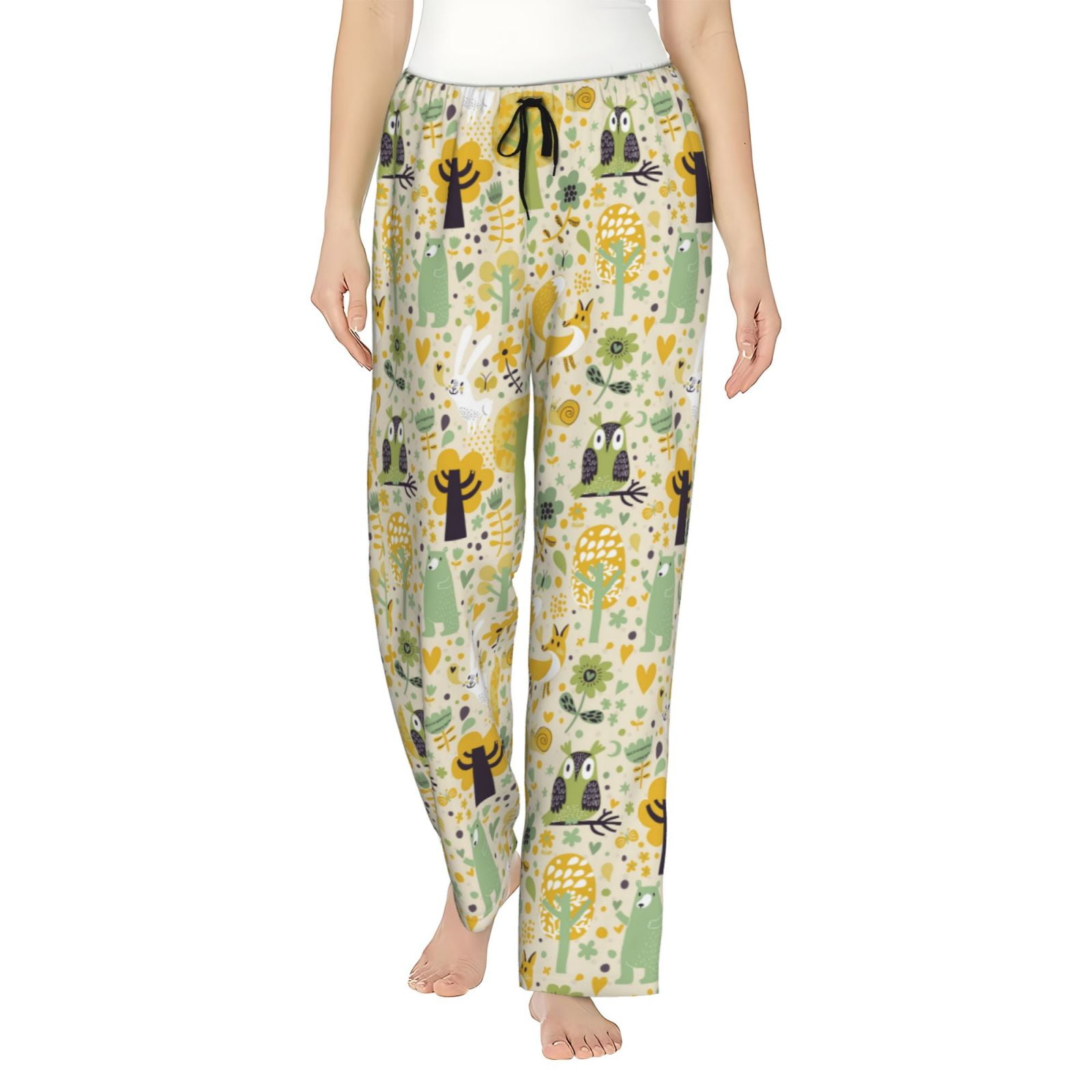 Derioi Animal Tree for Women's Pajama Pants with Pockets and Drawstring ...
