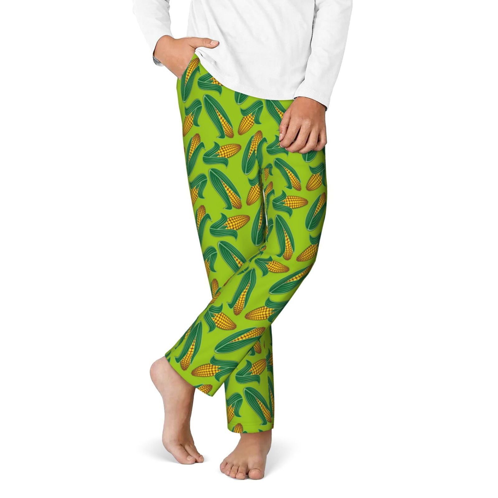 Derioi Autumn Corn for Pajama Pants Men Elastic Waistband Sleep Pajama ...