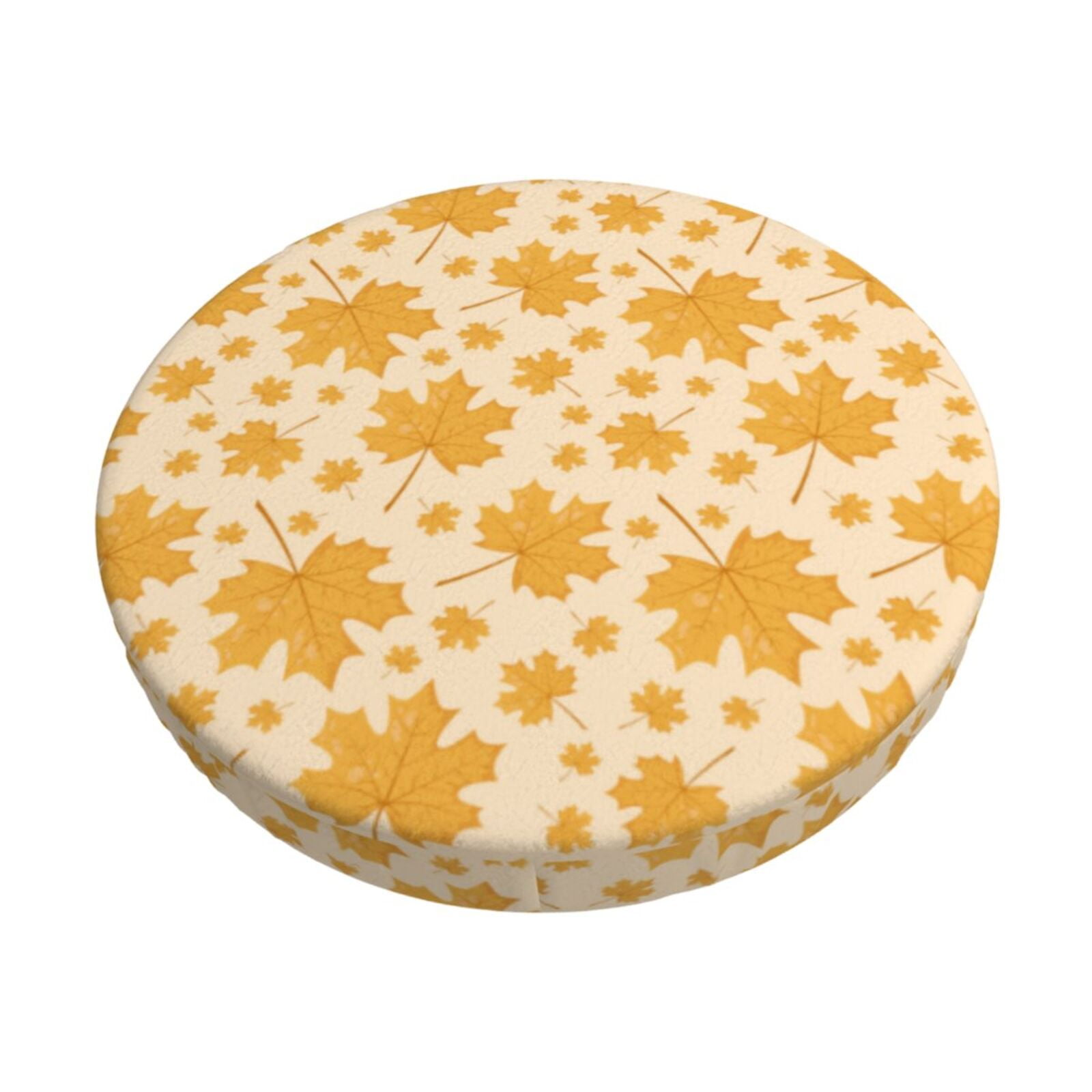 Derioi Autumn Fall Yellow Leaves for Round Bar Chair Cushion Cover ...