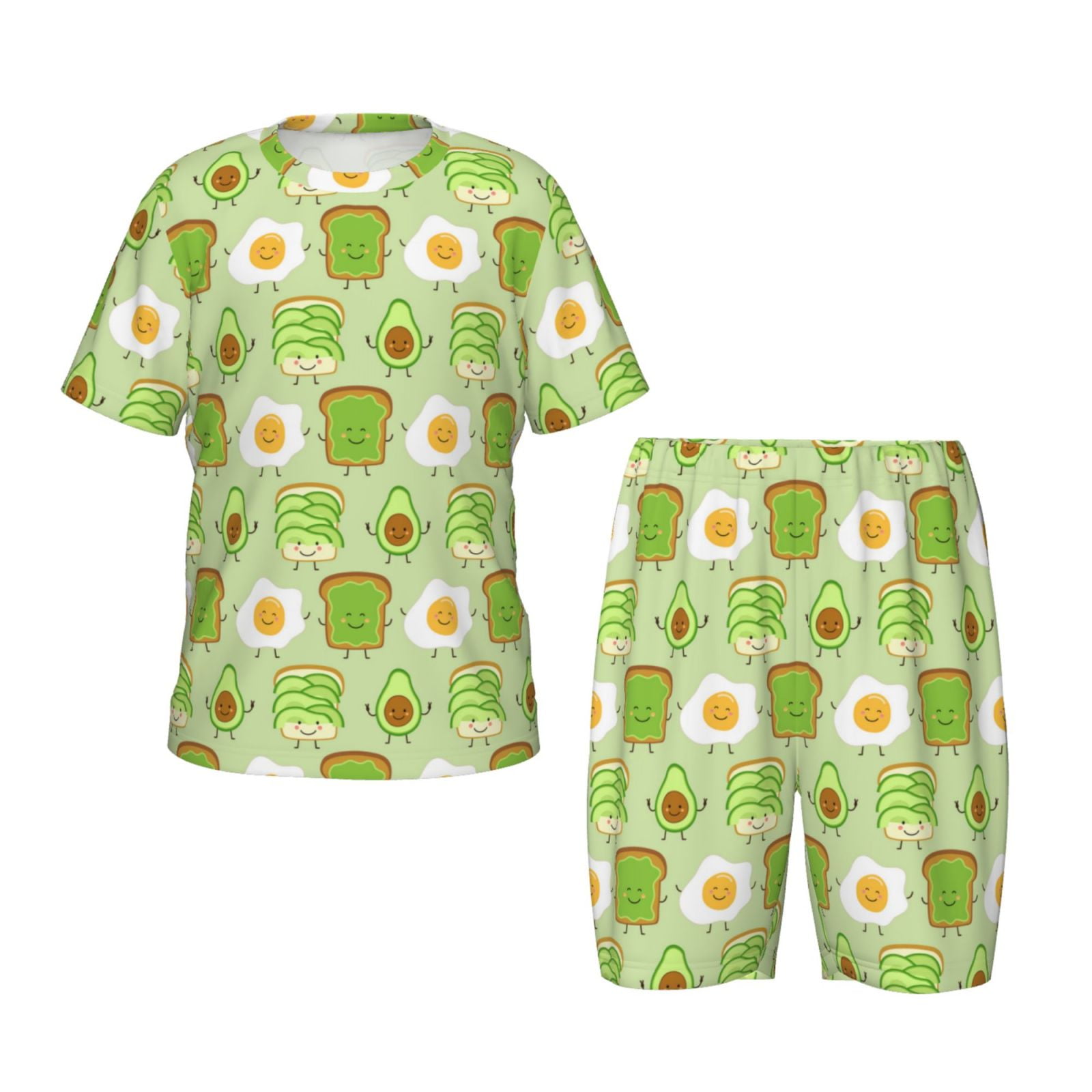Derioi Avocado And Toast for Short-Sleeved Summer Pajama Set for Girls ...